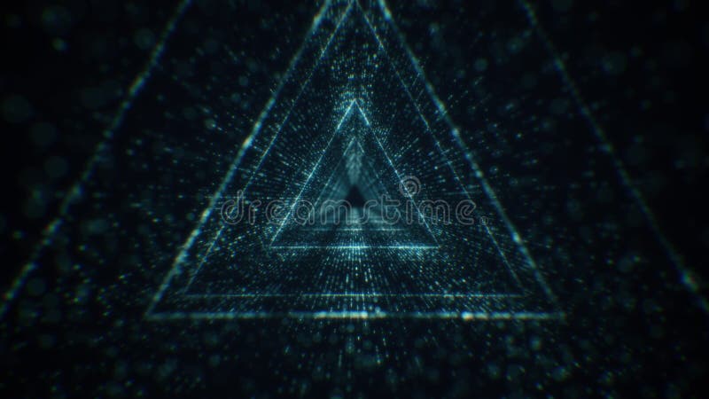 Modern Blue Particle Abstract Triangle Tunnel Looping Background Stock ...