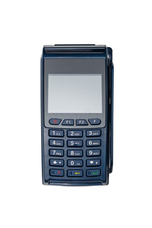 Modern Blue Payment Terminal, with a Blank Screen Stock Image - Image ...