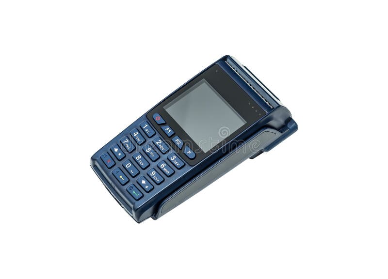 Modern Blue Payment Terminal, with a Blank Screen Stock Image - Image ...