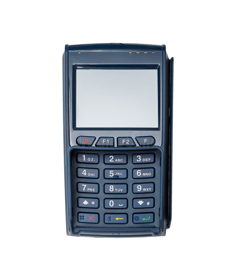 Modern Blue Payment Terminal Stock Photo - Image of card, bank: 145461808