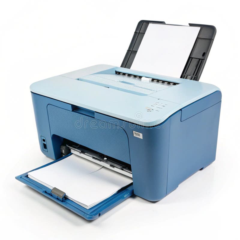 Modern Blue Printer on Transparent Background Stock Illustration ...