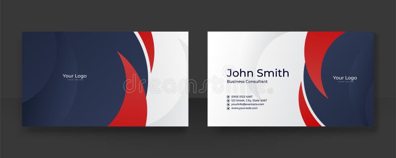 Modern Blue and Red Business Card Design Template Stock Vector ...