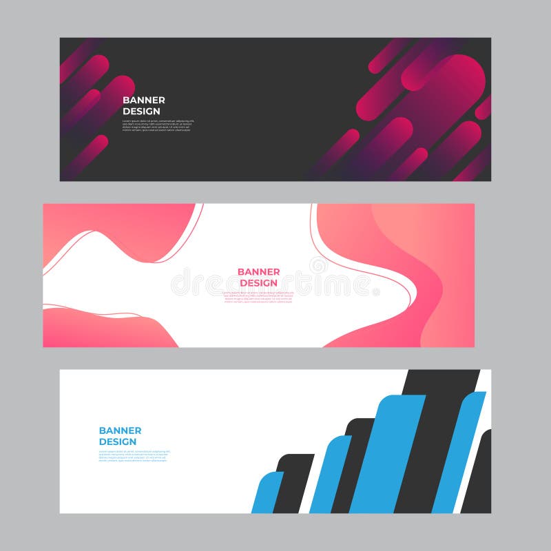 Modern Blue Red Yellow Green Banner Background. Vector Abstract Graphic ...