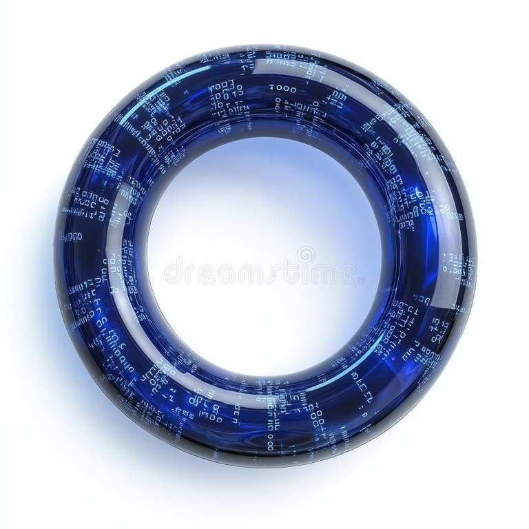 A Modern Blue Ring Featuring Digital Designs, Emblematic of Technology ...
