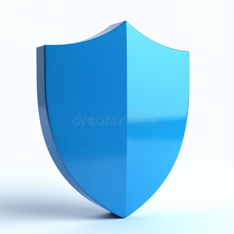 Modern Blue Shield Symbol Representing Protection Security and Safety ...