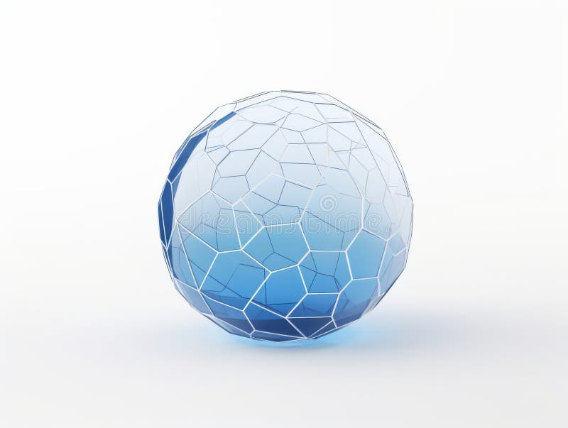 Futuristic Blue Geometric Sphere with Polygonal Pattern - Design for ...