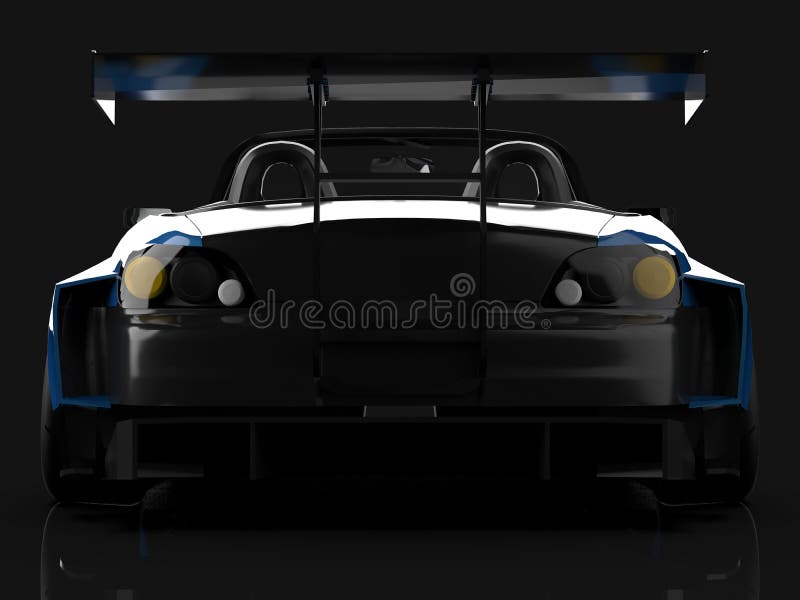 Modern Blue Sports Convertible. Open Car with Tuning. 3d Rendering ...