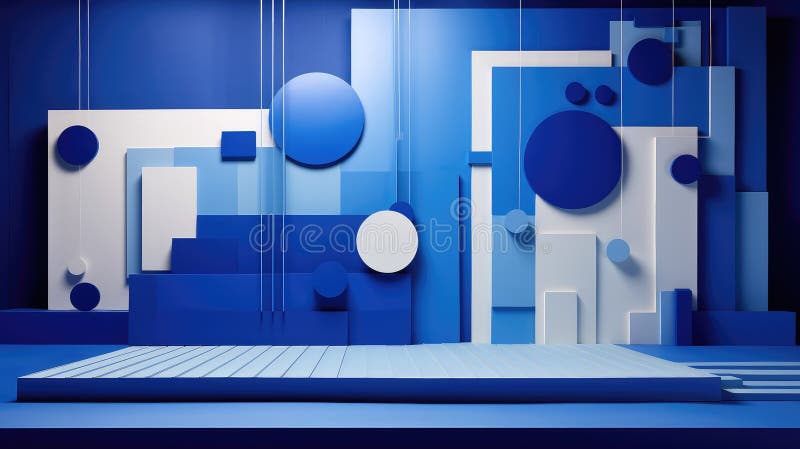 Modern blue studio wall stock illustration. Illustration of wall ...