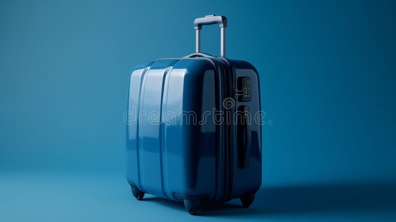 Modern Blue Suitcase on a Blue Background. Generative AI Stock ...