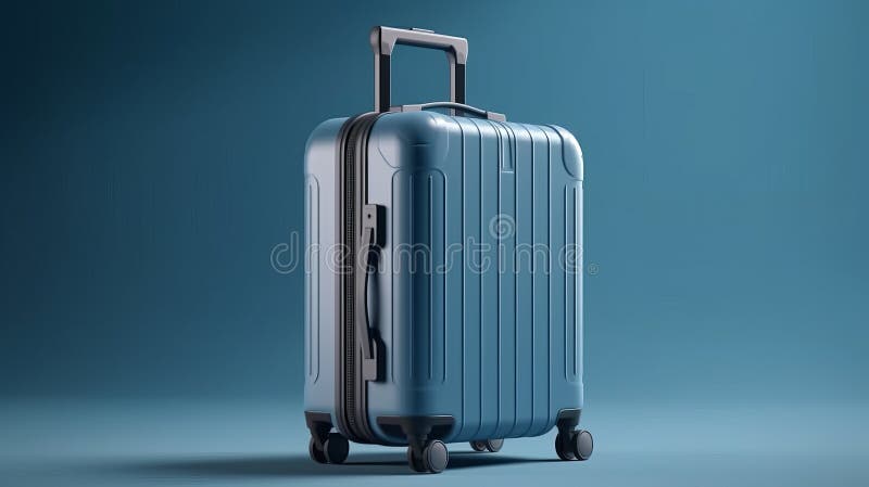 Modern Blue Suitcase on a Blue Background. Generative AI Stock ...
