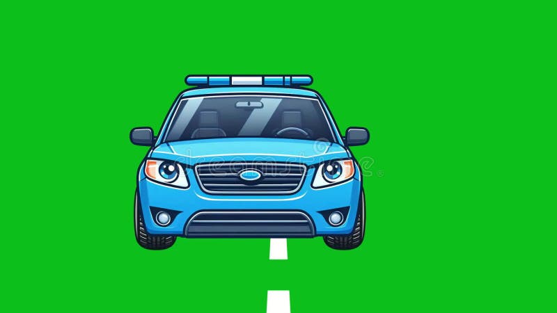 Modern Blue SUV Animation on Green Screen Background Stock Video ...