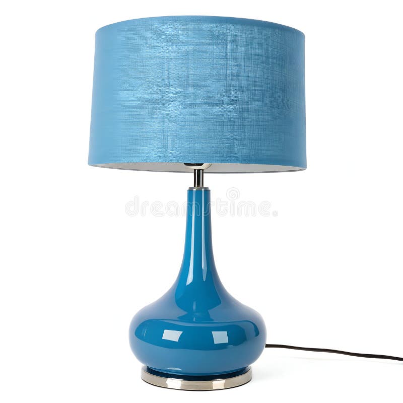 Modern Blue Table Lamp stock illustration. Illustration of isolated ...