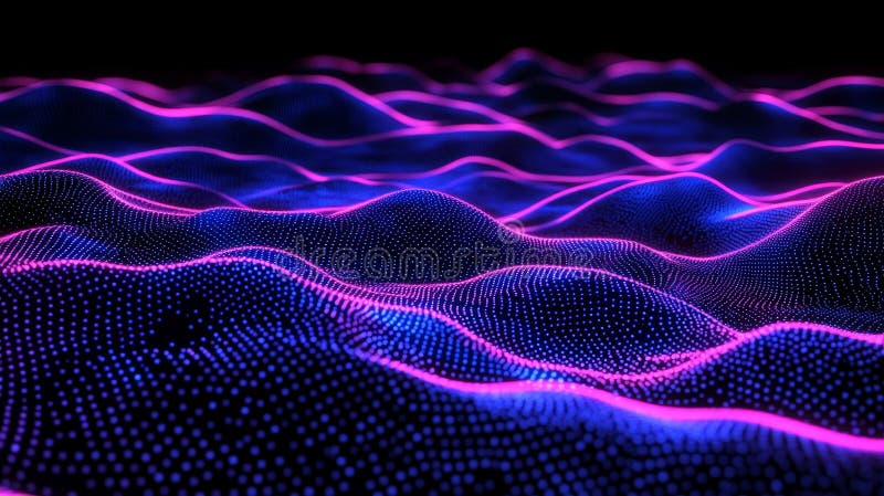 Modern Blue Tech Abstract Design Graphic Neon Light Effect on the ...