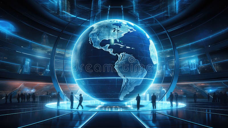 Modern Blue Tech Background Stock Illustration - Illustration of ...
