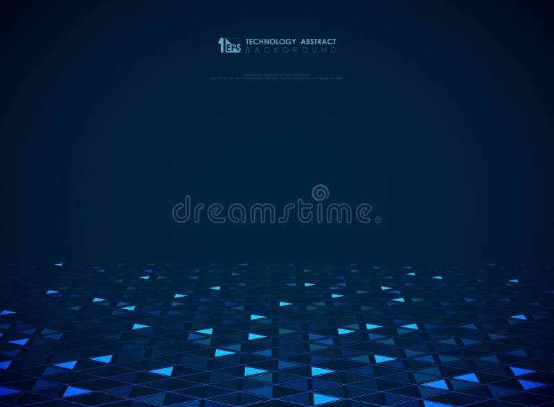 Modern Blue Technology Triangles Pattern of Futuristic Background ...