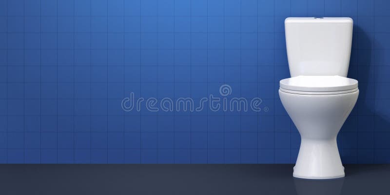 Modern Blue Toilet Room Interior Stock Image - Image of modern ...