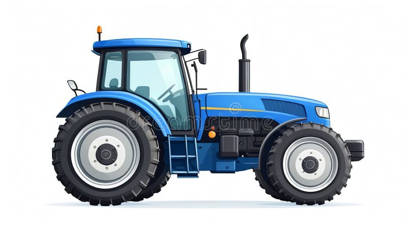 Modern Blue Tractor Design with Large Tires and Detailed Features Stock ...