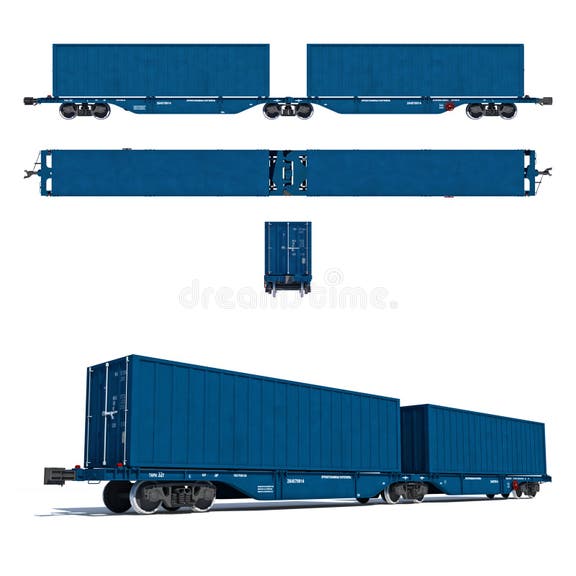 Modern Blue Twin Container Carriage Stock Illustration - Illustration ...
