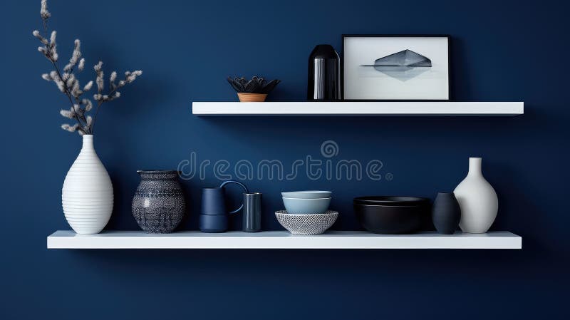 Modern blue wall stock illustration. Illustration of sophistication ...
