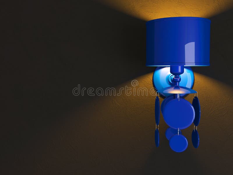 Modern blue wall lamp stock illustration. Illustration of glass - 26734058