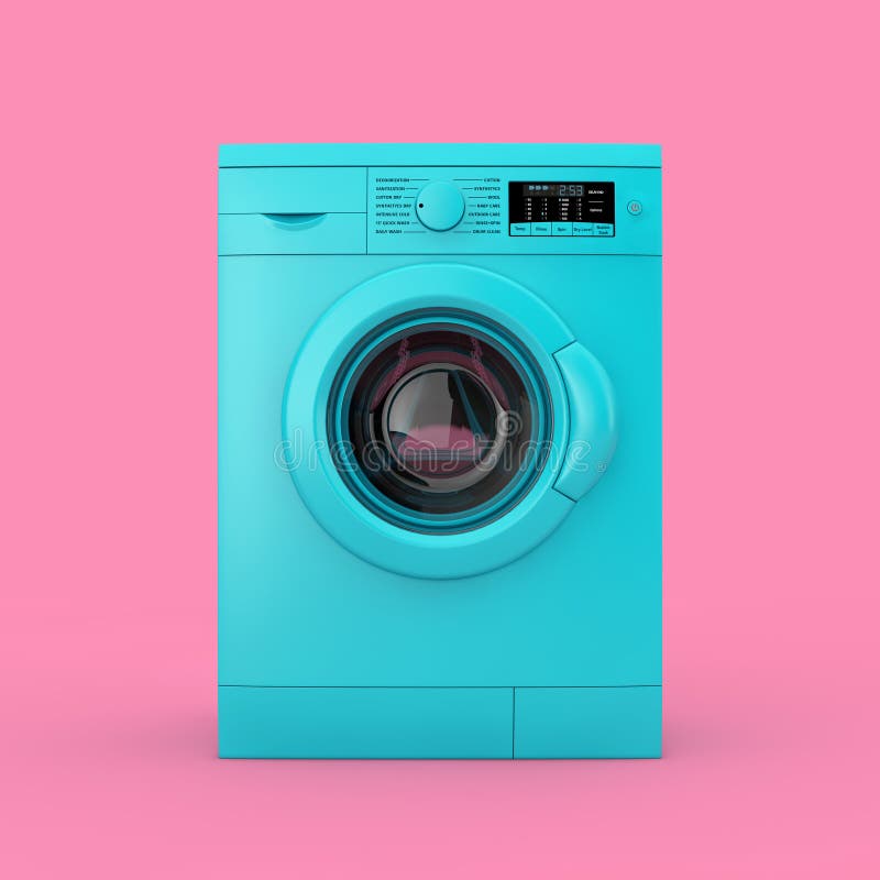 Modern Blue Washing Machine Duotone. 3d Rendering Stock Illustration ...