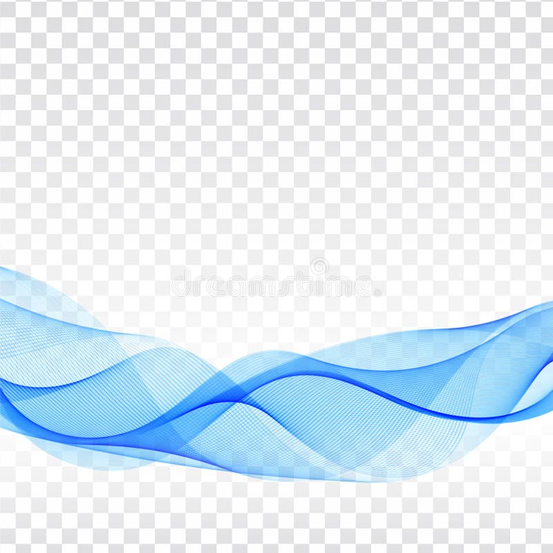 Modern Blue Wave Transparent Background Stock Vector - Illustration of ...