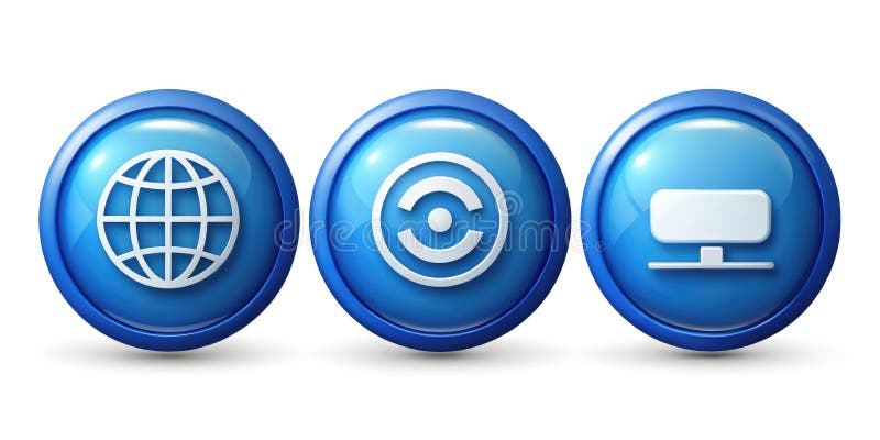 Modern Blue Web Icon: a Sleek, Isolated Symbol for Digital Technology ...