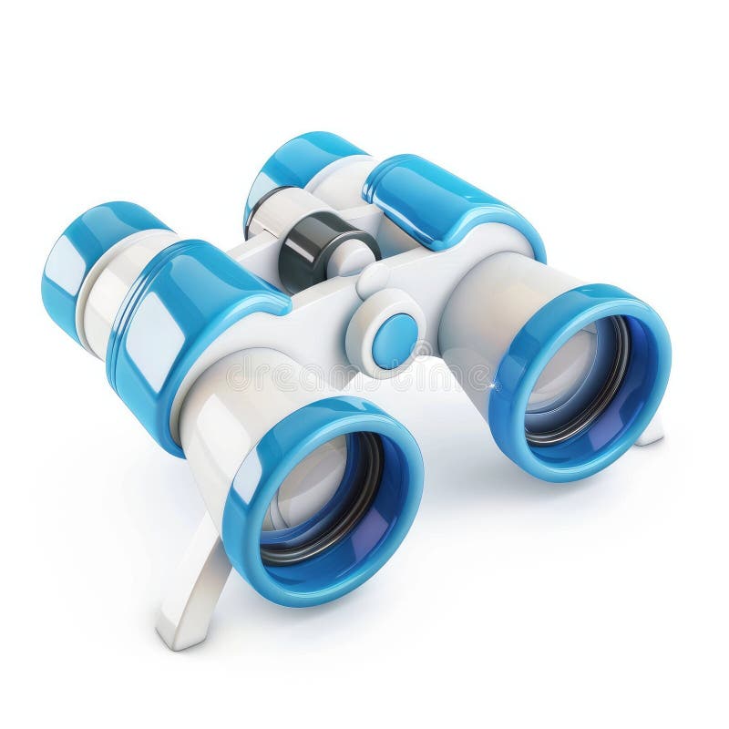 Stylish Blue and White Binoculars for Adventure and Exploration Stock ...