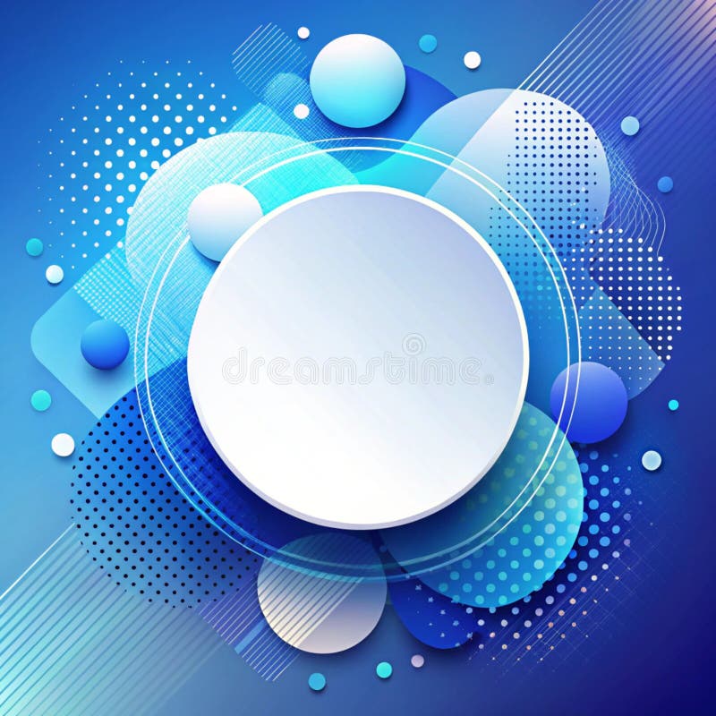 Modern Blue and White Gradation with Memphis Circle Effect for Trendy ...