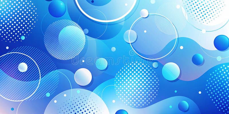 Modern Blue and White Gradation with Memphis Circle Effect for Trendy ...