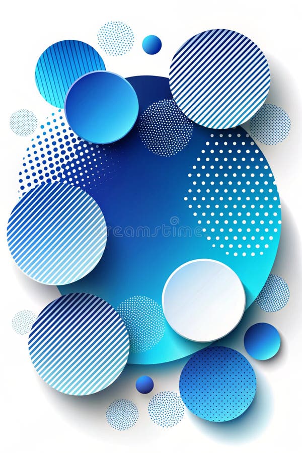 Modern Blue and White Gradation with Memphis Circle Effect for Trendy ...