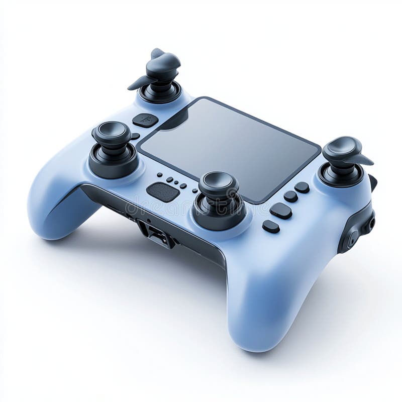 Modern Blue Wireless Game Controller Joystick Device Tech User Play ...