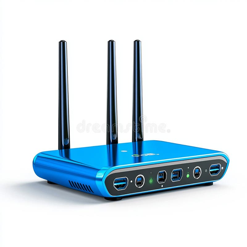 Modern Blue Wireless Router Network Device Technology Usb Web Wifi Fast ...