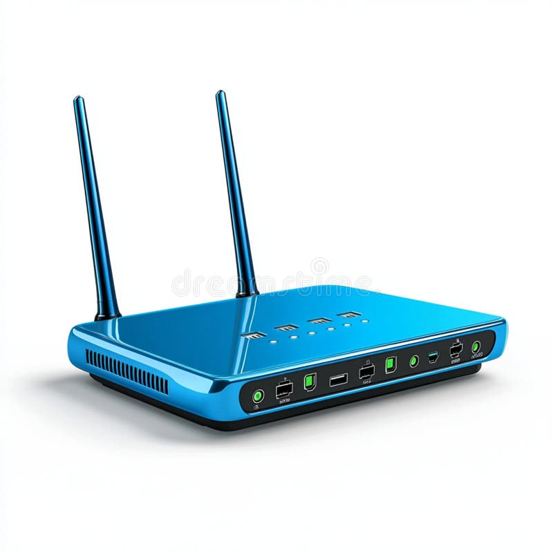 Modern Blue Wireless Router Network Technology Device Wifi Home Fast ...