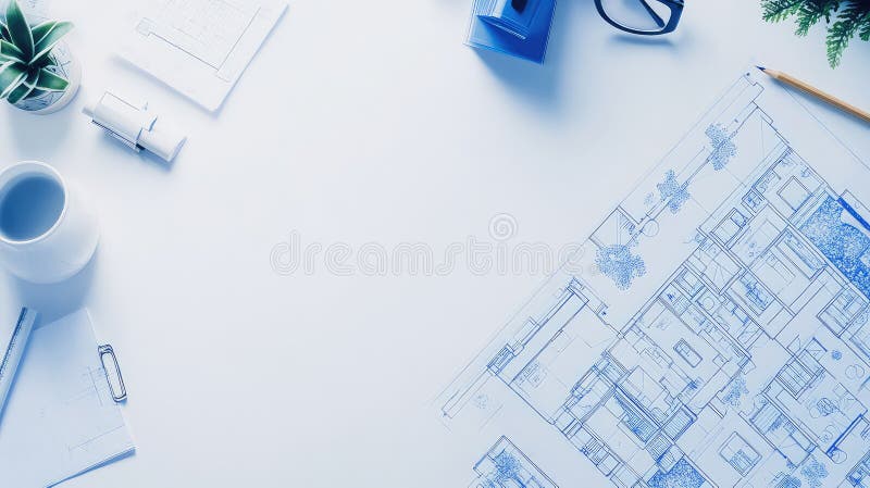 Modern blueprint white stock illustration. Illustration of floorplan ...