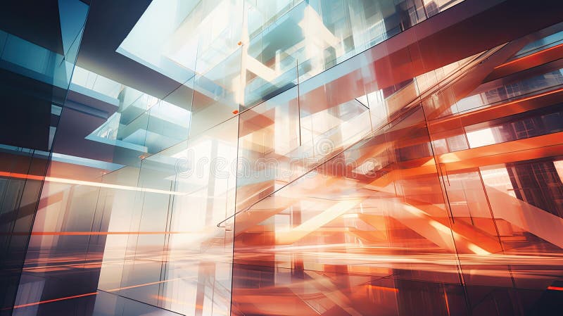 Modern Blurred Building Interior Stock Illustration - Illustration of ...