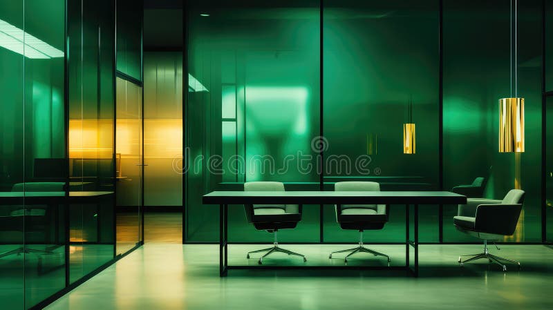 Modern Blurred Emerald Green Interior Stock Illustration - Illustration ...