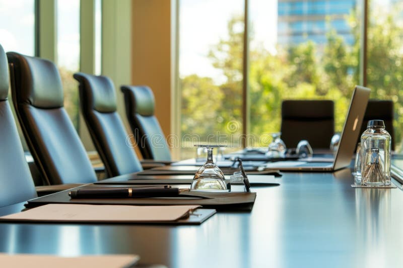 Modern Boardroom Meeting Setup Stock Photo - Image of cityscape ...