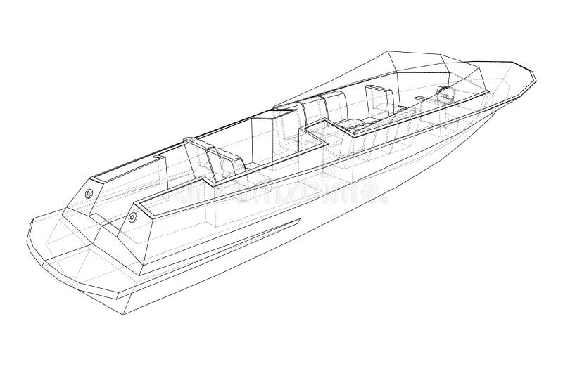 Modern boat with seats stock illustration. Illustration of transport ...