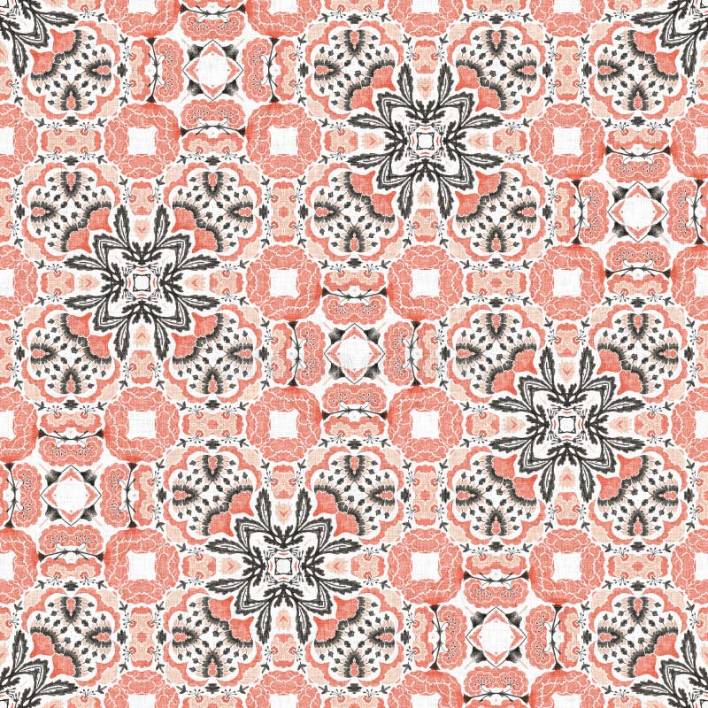 Modern Boho Geometric Floral Quilt Style Seamless Border Pattern ...