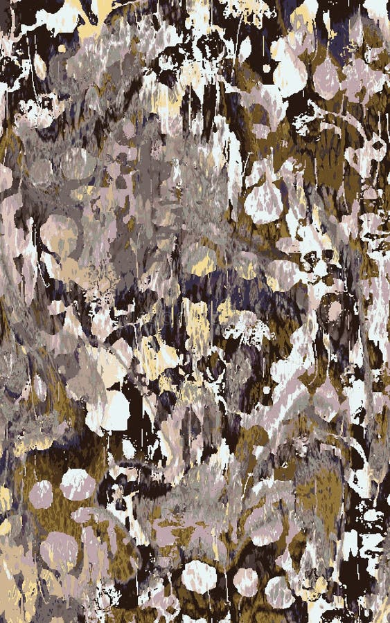 Modern Boho Style Carpet Design Illustration with Distressed and Grunge ...