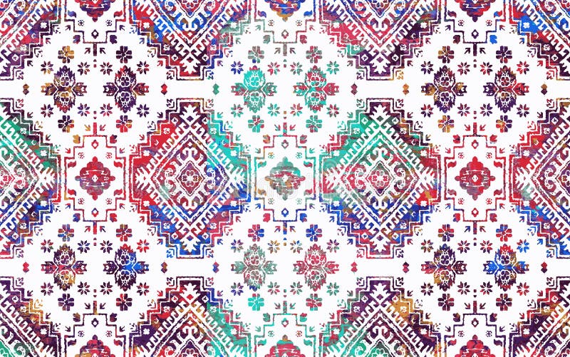 Kilim Pattern Rugs and Carpets with Grunge and Distressed Texture Stock ...