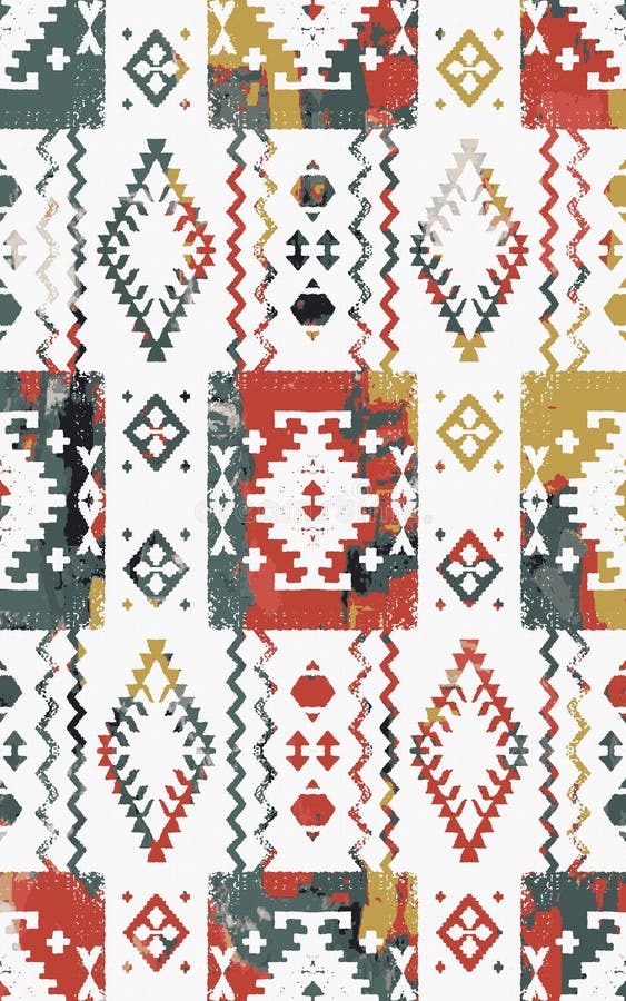 Kilim Pattern Rugs and Carpets with Grunge and Distressed Texture Stock ...