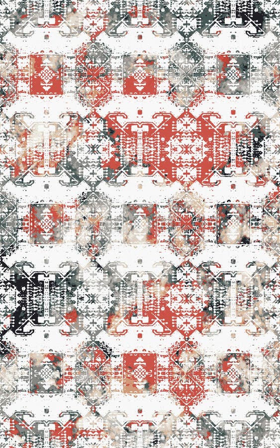 Kilim Pattern Rugs and Carpets with Grunge and Distressed Texture Stock ...