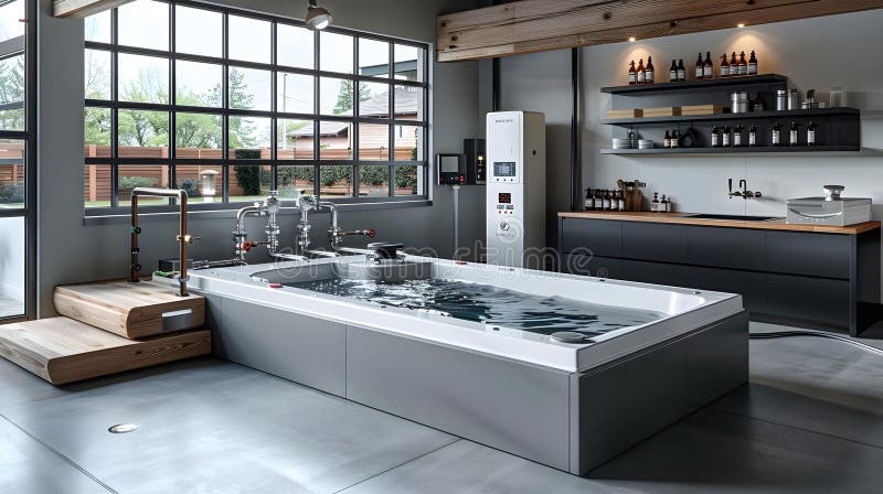 Modern Boiler House Elegance with Sleek Design. Concept Industrial ...