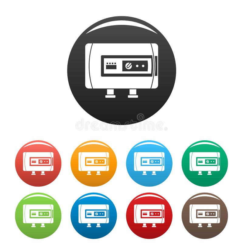 Modern Boiler Icons Set Color Stock Vector - Illustration of domestic ...