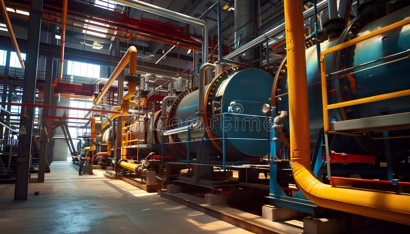 Modern Boiler Room. Equipment for Heating System Stock Photo - Image of ...