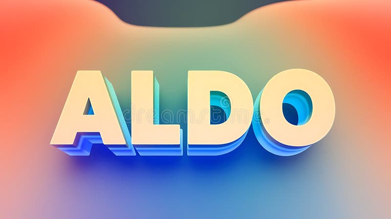 Modern Bold Render of Name Aldo in Vibrant Colors Stock Illustration ...