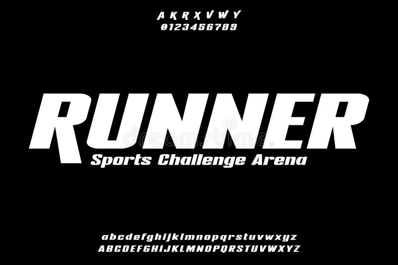 Slant Sans Serif Modern Style Display Font Vector Illustration Stock ...