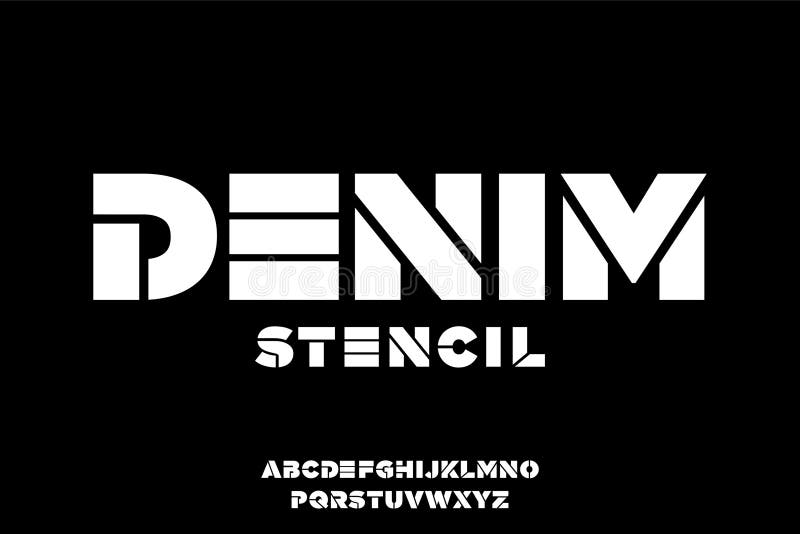Bold Stencil Type Style Display Font Vector Illustration Stock Vector ...